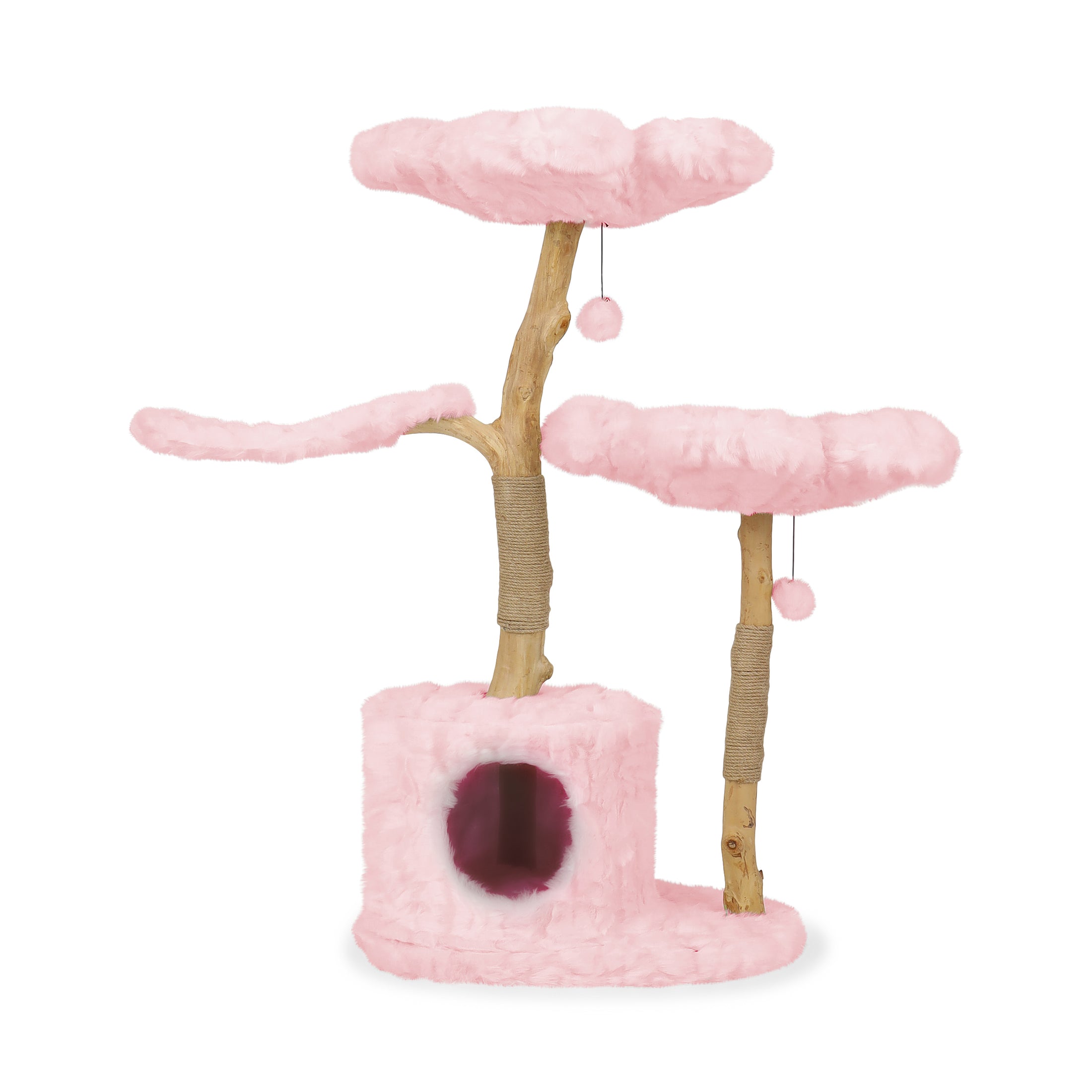 Cherry Blossom Monotone Tres Modern Cat Tree, Large, Pink, Kbspets ...