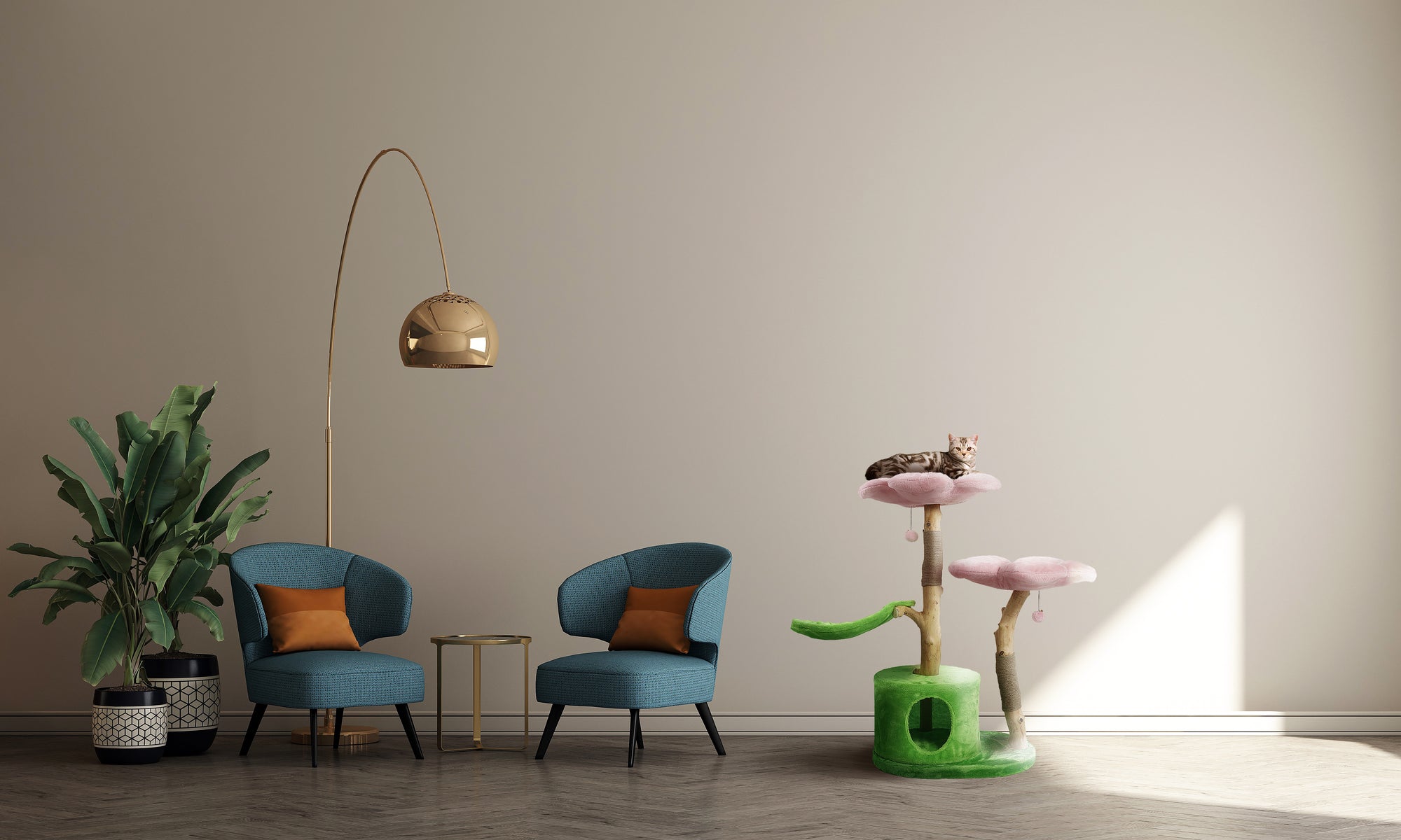 Modern Cat Tree, Luxury Cat Furniture, Flower Cat Tower | Kbspets – KBSPETS
