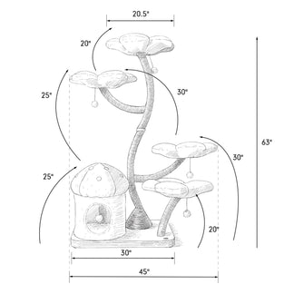 Lavender Eden Flower Cat Tree & Condo, Large, Purple, Kbspets – KBSPETS