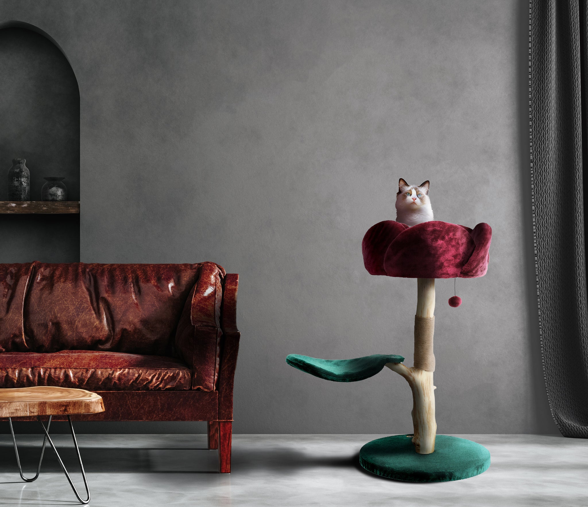 BURGUNDY ROSE - KBS FLORAL CAT TREE – KBSPETS