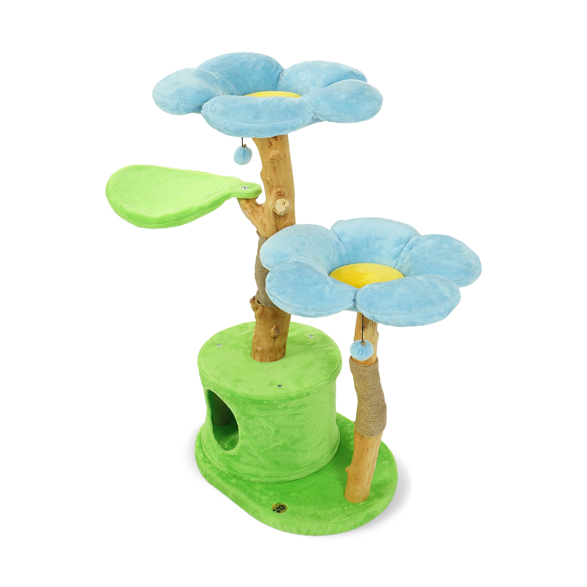 Hydrangea Blue Tres Flower Cat Tree & Condo, Large, Blue, Kbspets – KBSPETS